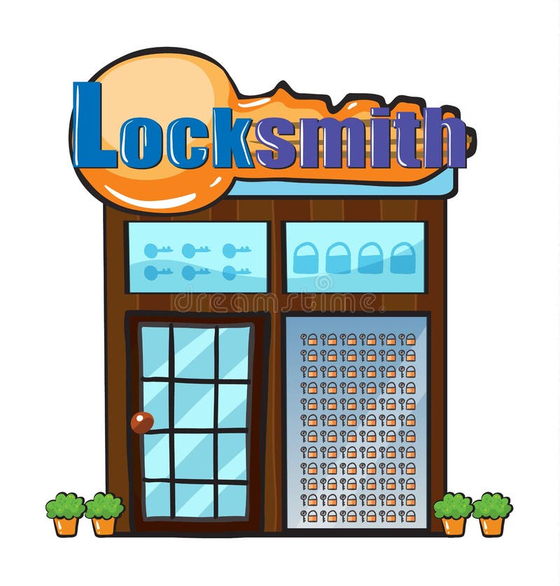 A locksmith shop stock vector. Illustration of plant - 31911208