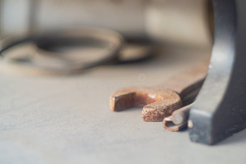 Locksmith Tools Such As a Wrench and an Adjustable Wrench with ...