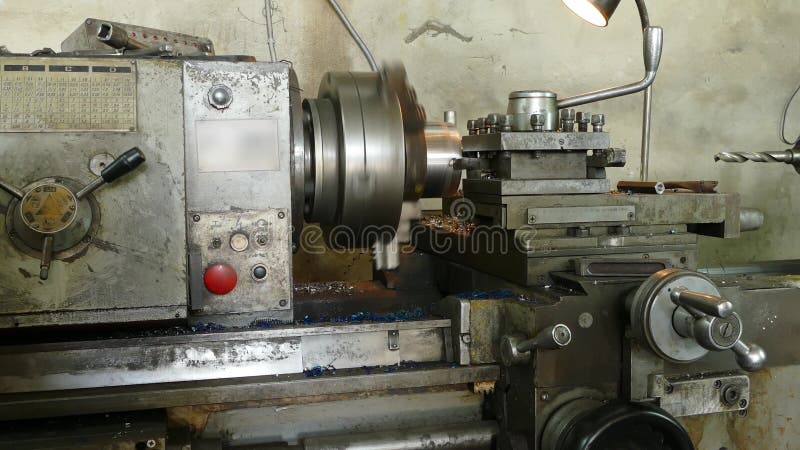 Locksmith Work on Processing a Metal Billet on a Lathe Stock Video ...