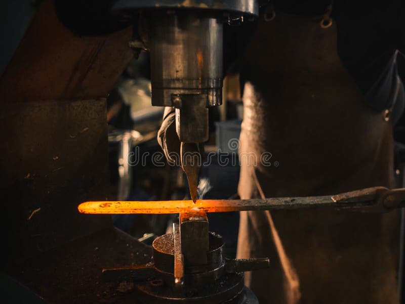 Locksmith Working Hot Iron. Stock Photo - Image of bright, horseshoe ...