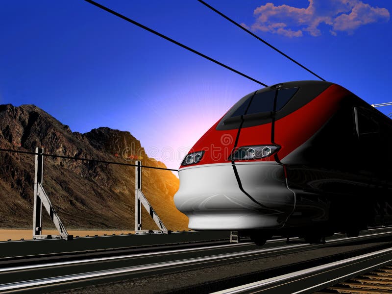 Winter high speed train stock illustration. Illustration of platform ...