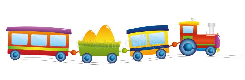 Train with Three Empty Wagons Stock Vector - Illustration of eps10 ...