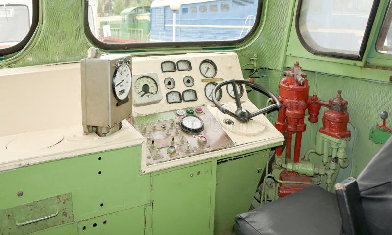 Locomotive cab stock image. Image of steel, station, engineering - 46818969