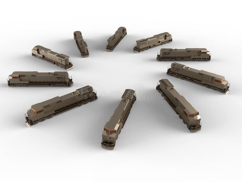 Locomotive Models Circular Array Stock Illustration - Illustration of ...