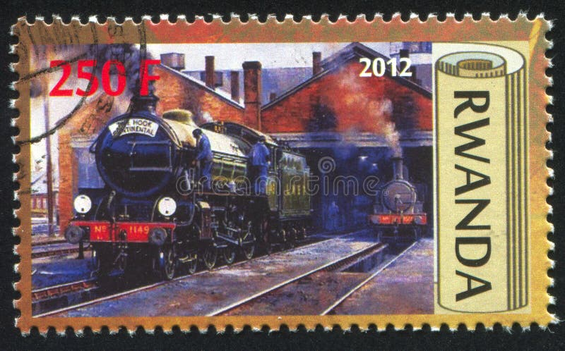 Locomotive editorial stock image. Image of postmark - 142519014