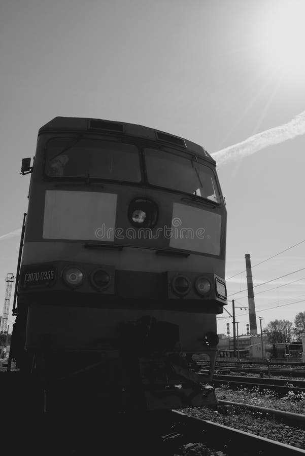 Locomotive train on rails stock image. Image of infrastructure - 71130663