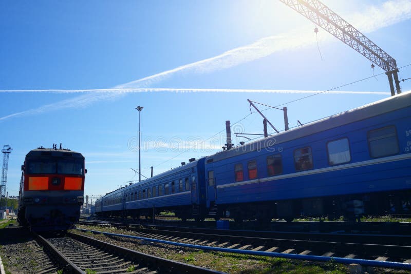 Locomotive train on rails stock image. Image of rails - 71131963