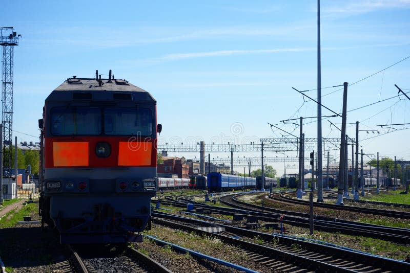 Locomotive train on rails stock image. Image of freight - 71132015