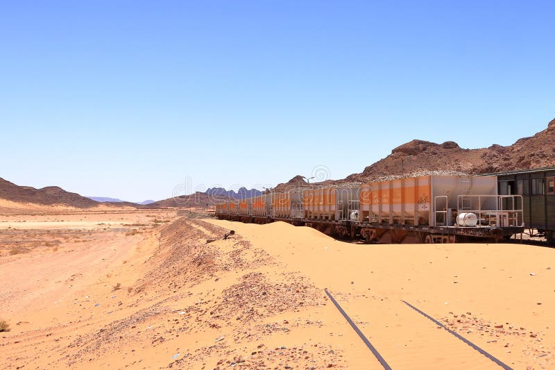 Locomotive Train in Wadi Rum Desert, Jordan Stock Photo - Image of ...