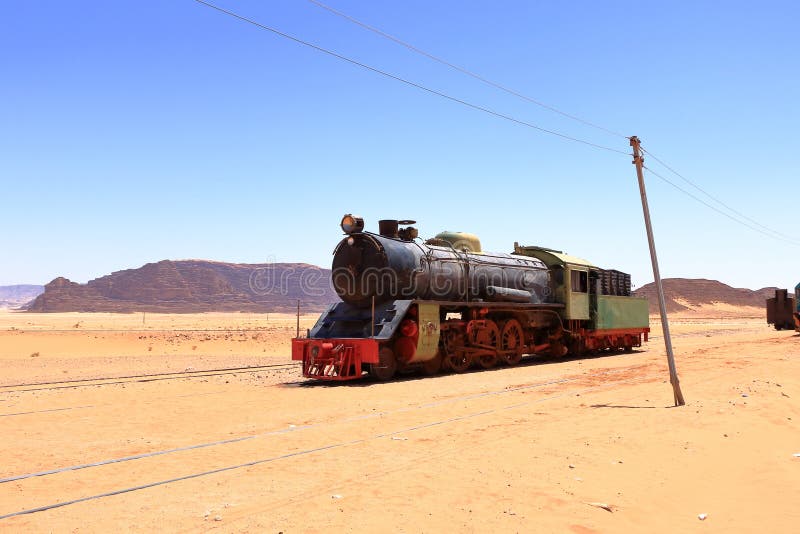 Locomotive Train in Wadi Rum Desert, Jordan Stock Photo - Image of ...