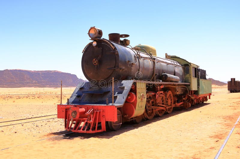 Locomotive Train in Wadi Rum Desert, Jordan Stock Image - Image of ...