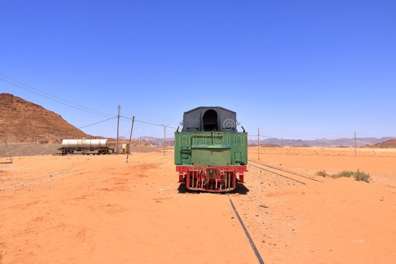 Locomotive Train in Wadi Rum Desert, Jordan Stock Image - Image of ...