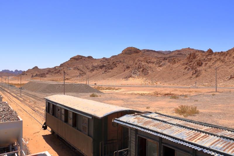 Locomotive Train in Wadi Rum Desert, Jordan Stock Photo - Image of ...