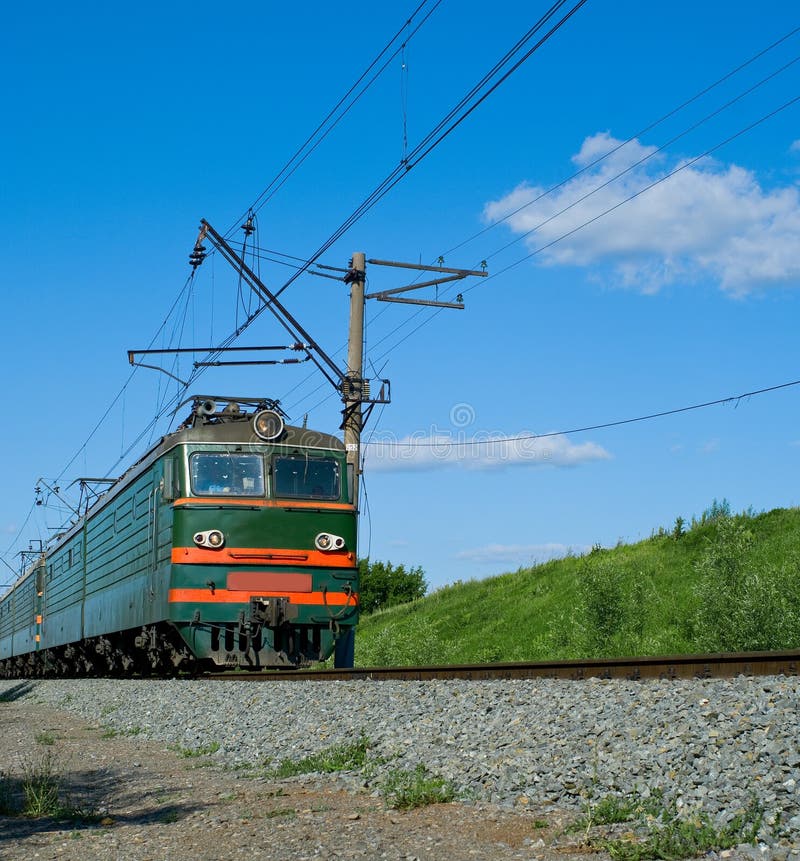 Locomotora verde foto de archivo. Imagen de equipo, pista - 10407304