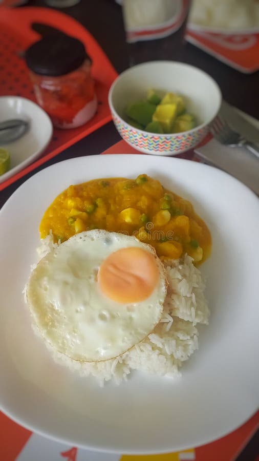 Locro, Typical Peruvian Dish, with Egg, Rice and Avocado Stock Image ...
