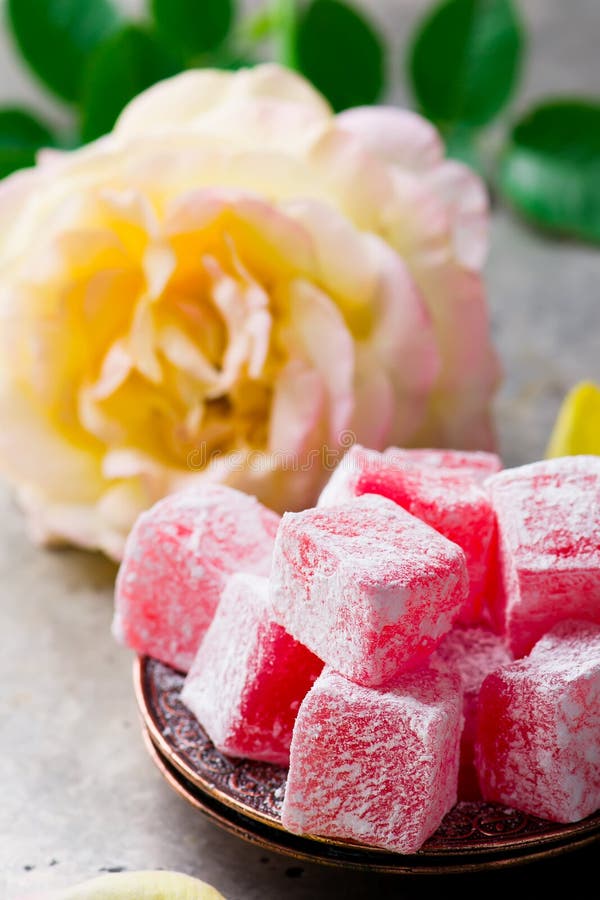 Locum with a rose stock photo. Image of asian, turkey - 57034988