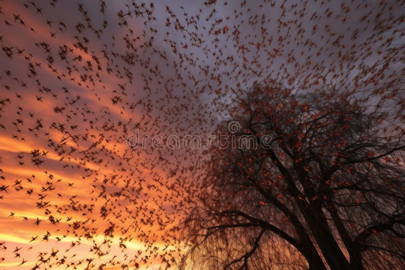 Locust Swarm Creating Abstract Patterns in the Sky Stock Illustration ...