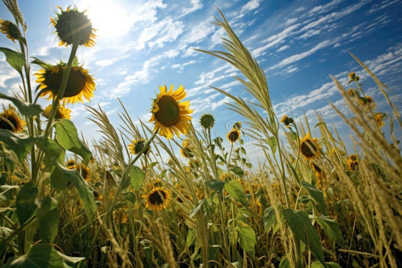 Locusts Casting Shadows on Sunflower Field in Broad Daylight Stock ...