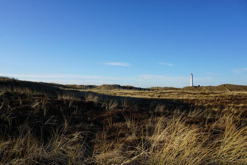 Lodbjerg lighthouse stock image. Image of lodbjerglighthouse - 92256387