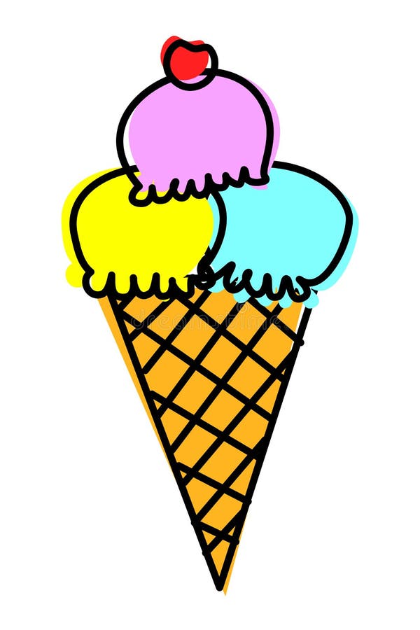 Lody ilustracji. Ilustracja złożonej z cukierki, rożek - 32180465