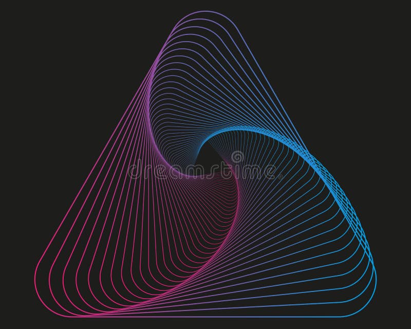 Dynamic Line Art. Geometric Shapes with a Color Gradient from Blue To ...