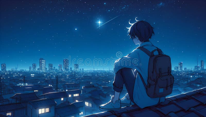 Lofi Anime Sad Boy Illustration Stock Illustration - Illustration of ...