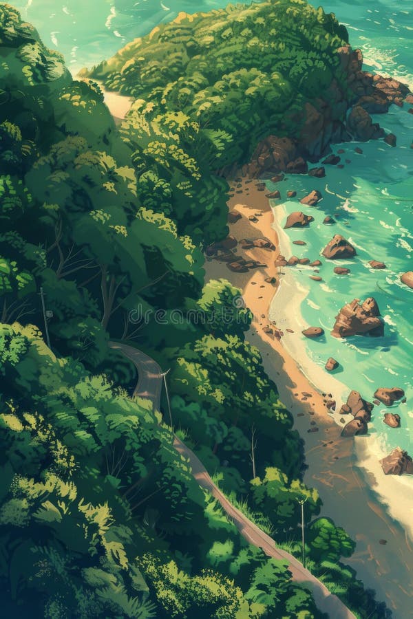 Lofi Scenery Captured from a Top-down Angle for a Calming Effect. Stock ...