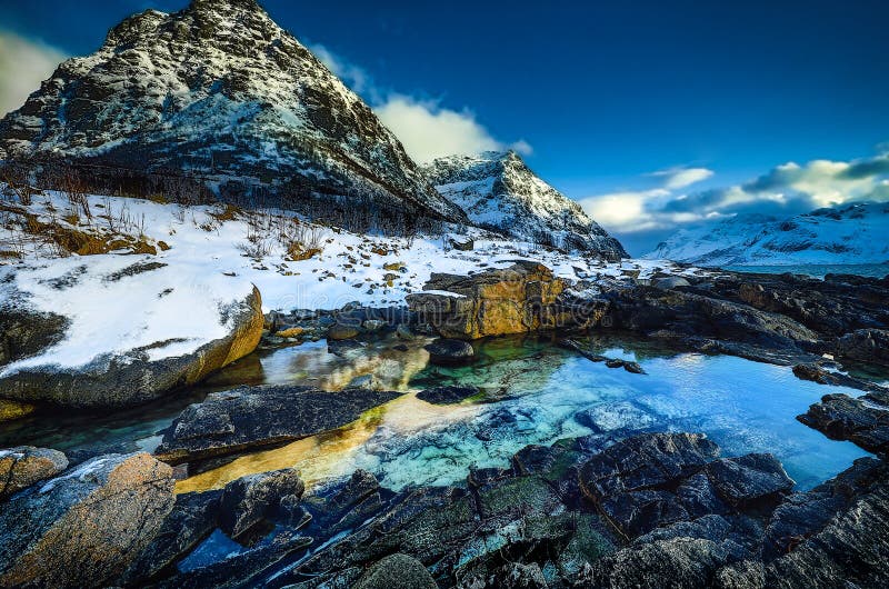 Lofoten Islands. Beautiful Norway Spring Landscape. Stock Image - Image ...