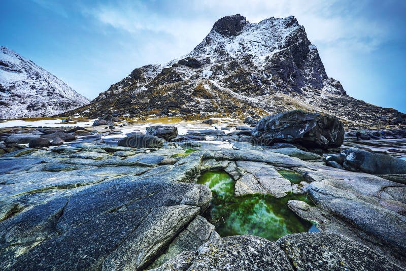 Lofoten Islands. Beautiful Norway Spring Landscape. Stock Image - Image ...