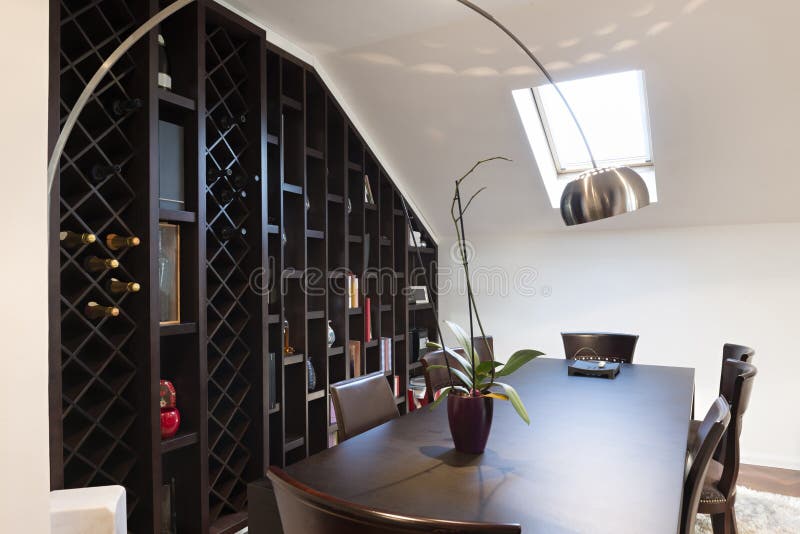 Loft Apartment Interior, Dining Area Stock Photo - Image of decor ...