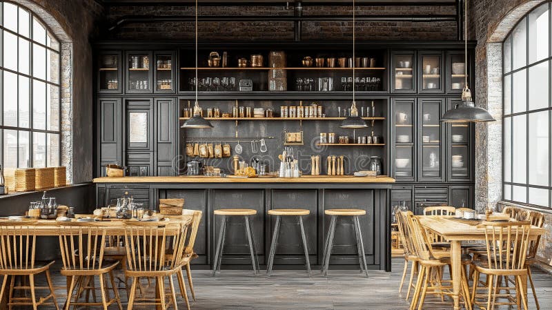 Loft Bar Interior, Industrial Design, Dining Area, Breakfast ...