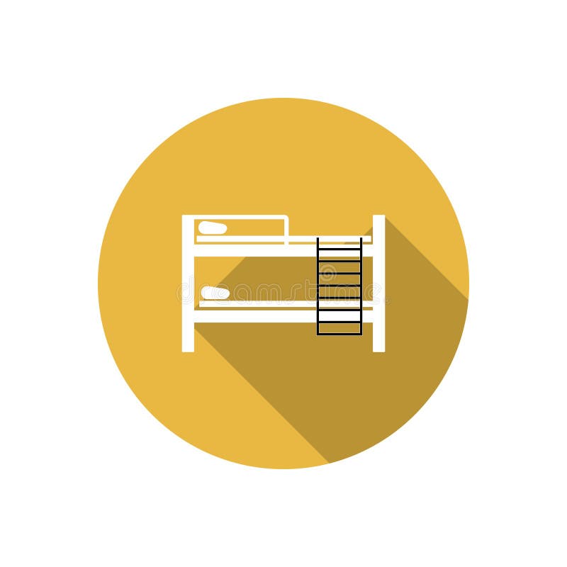 Loft Bed, Flat Icons in Circles with Long Shadows Vector Illustration ...