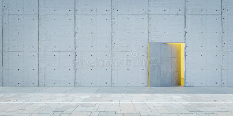 Loft Design Open Door and Building Exterior Stock Illustration ...