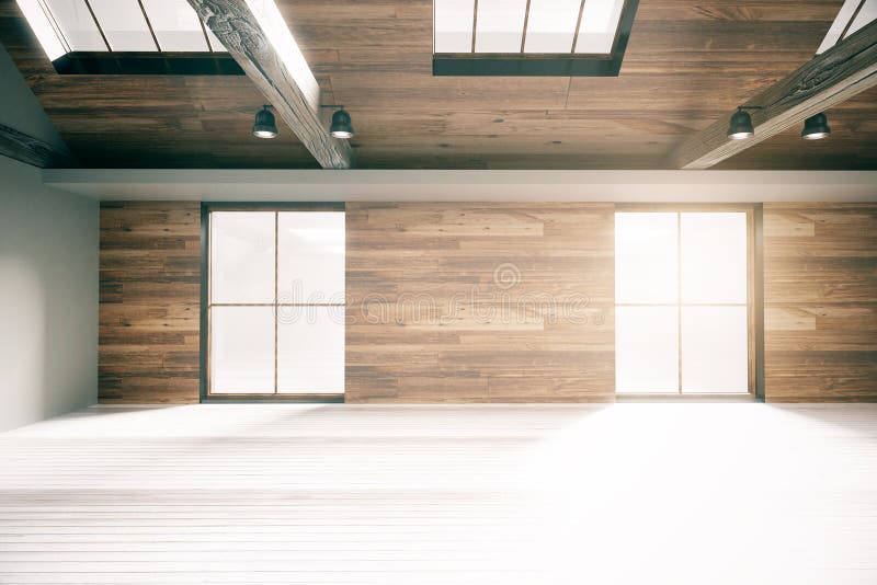 Loft interior front view stock illustration. Illustration of ceiling ...