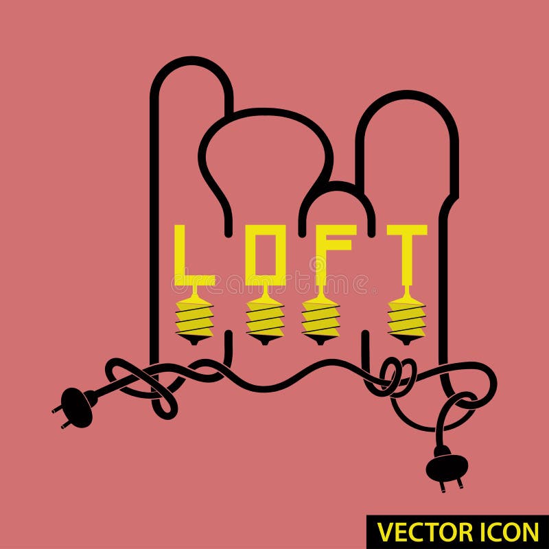 Loft Interior Style Vector Icon Stock Vector - Illustration of loft ...