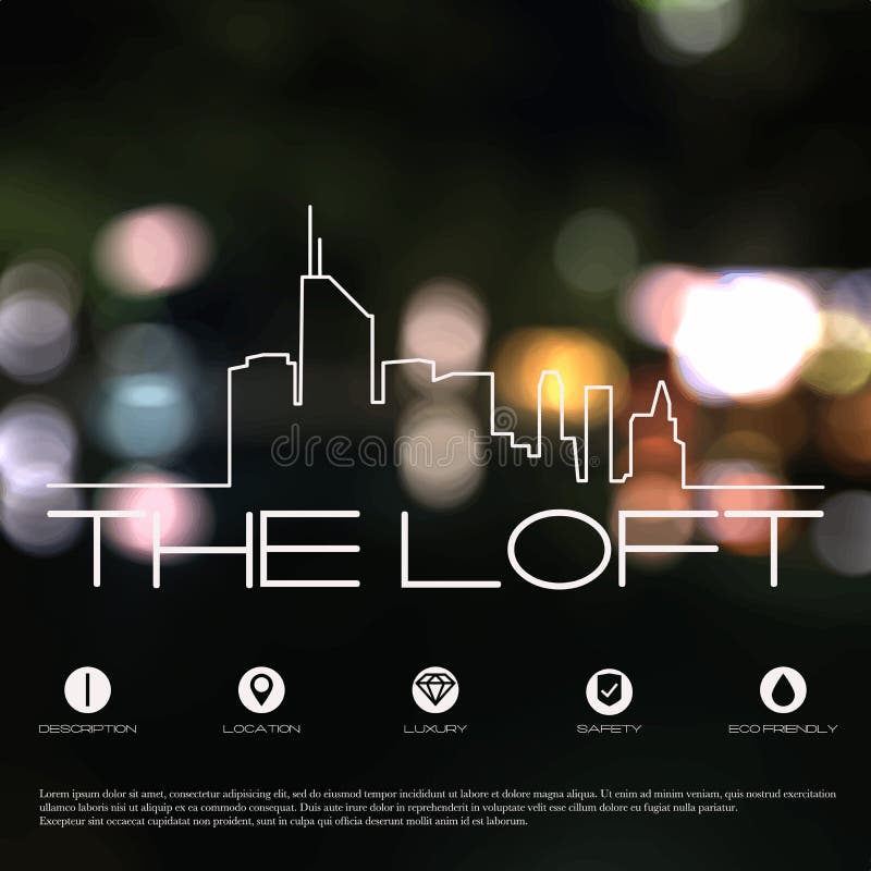 The Loft logo with icons stock vector. Illustration of concept - 69905616