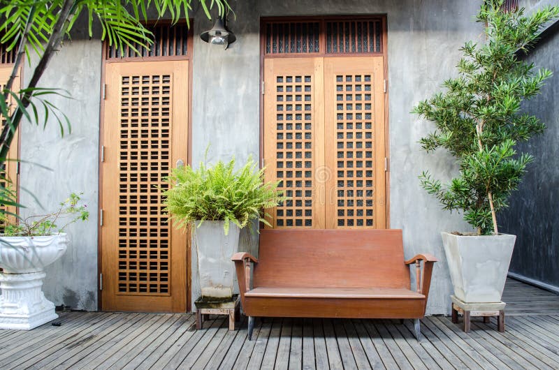 Loft outdoor sofa stock photo. Image of concrete, door - 92684686