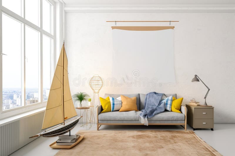 Loft Style Apartments with Large Windows in Nautical Interior Design ...