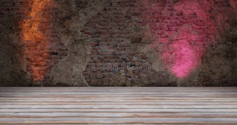 Loft-style Brick Wall with Cracked Plaster Interior 3d Render Stock ...