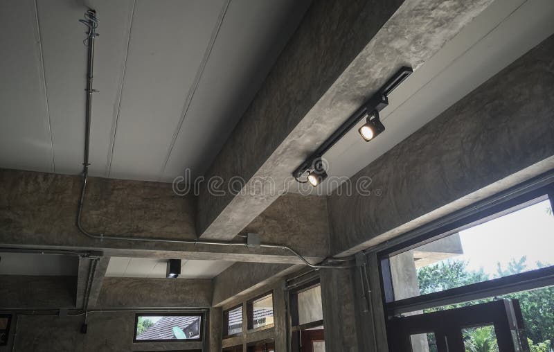 Loft Style Ceiling Show Steel Pipe. Stock Photo - Image of economy ...