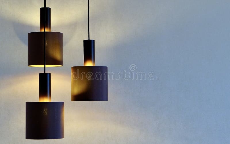 Loft Style Lamps on a Light Background Stock Photo - Image of banner ...