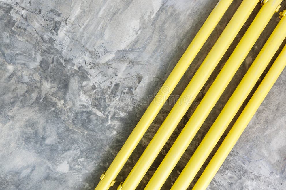 Loft Style Wall Texture Background with Yellow Pipe Stock Image - Image ...