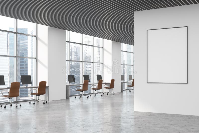 Loft White Open Space Office Corner, Poster Stock Illustration ...