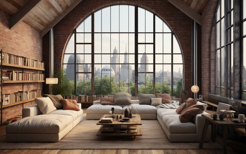 Loft Windows on Generative Ai. Stock Illustration - Illustration of ...