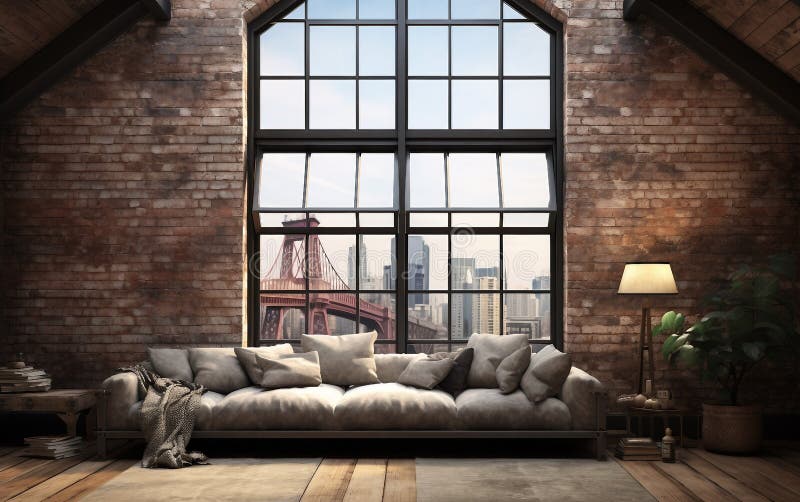 Loft Windows on Generative Ai, Stock Illustration - Illustration of ...