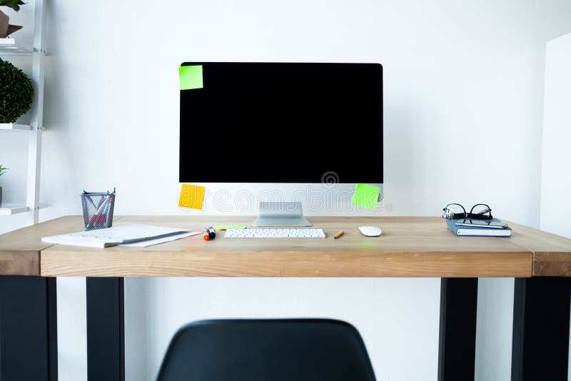 Design of Workplace in Home or Office with Modern Equipment and Objects ...