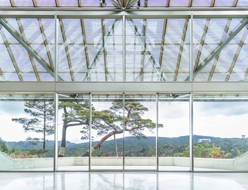 Lofty House with Large Window Stock Photo - Image of architectural ...