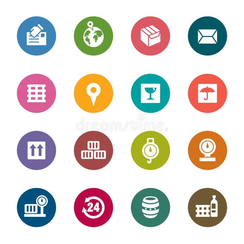 Logística E Iconos Del Color Del Transporte Stock de ilustración ...