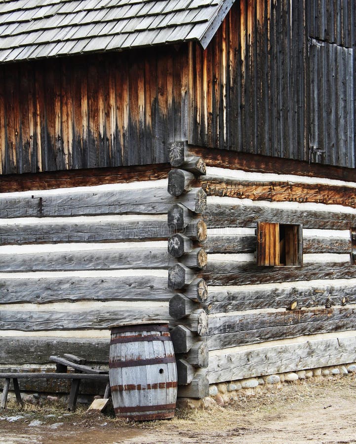 Log Barn stock image. Image of logs, window, vintage - 52599515