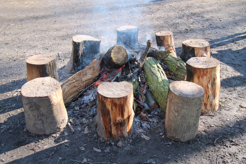 Log Bonfire. stock image. Image of barbeque, coal, fire - 38918405